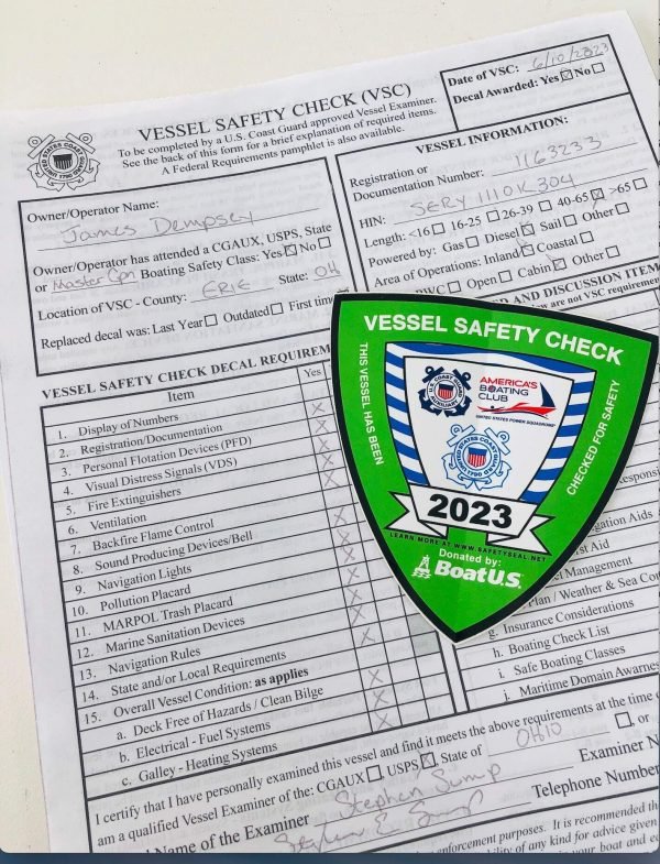 PowerPlay Yacht Passes U.S. Power Squadron Vessel Safety Check - Power Play